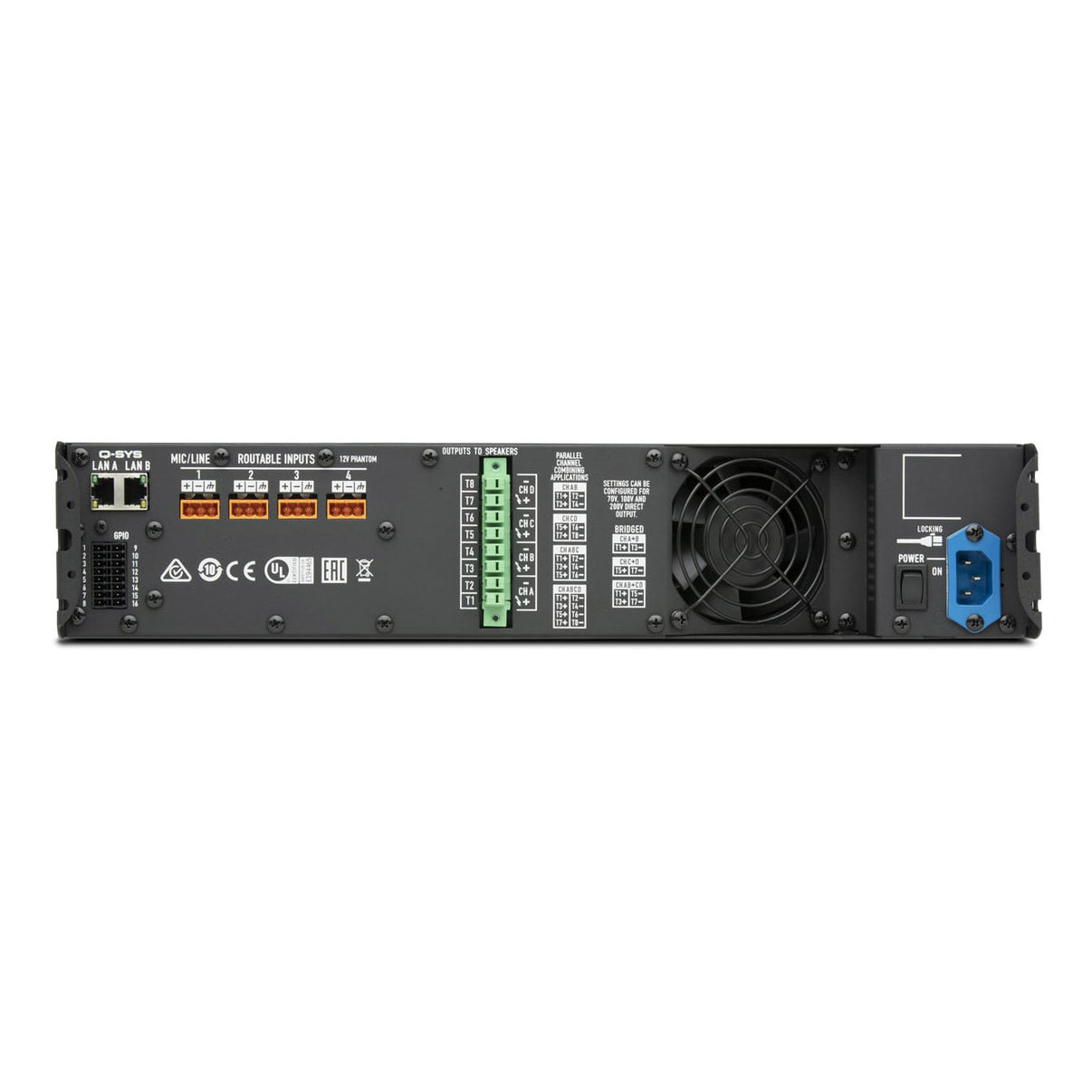 Q-SYS CX-Q 2K4 Four-Channel Network Amplifier | Q-SYS – SoundPro